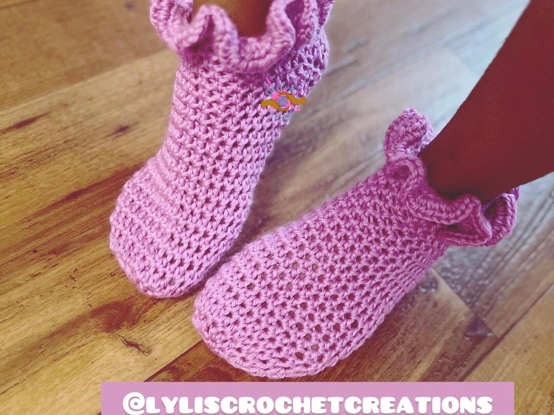 Crochet Ruffle Slippers/ruffle Socks/handmade Socks/made to Order - Etsy