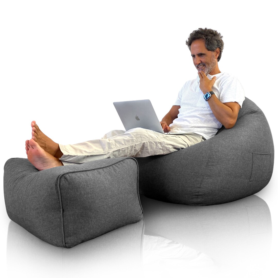 Beanbag With Filling and Footrest Included - Exclusively Designed Giant ...