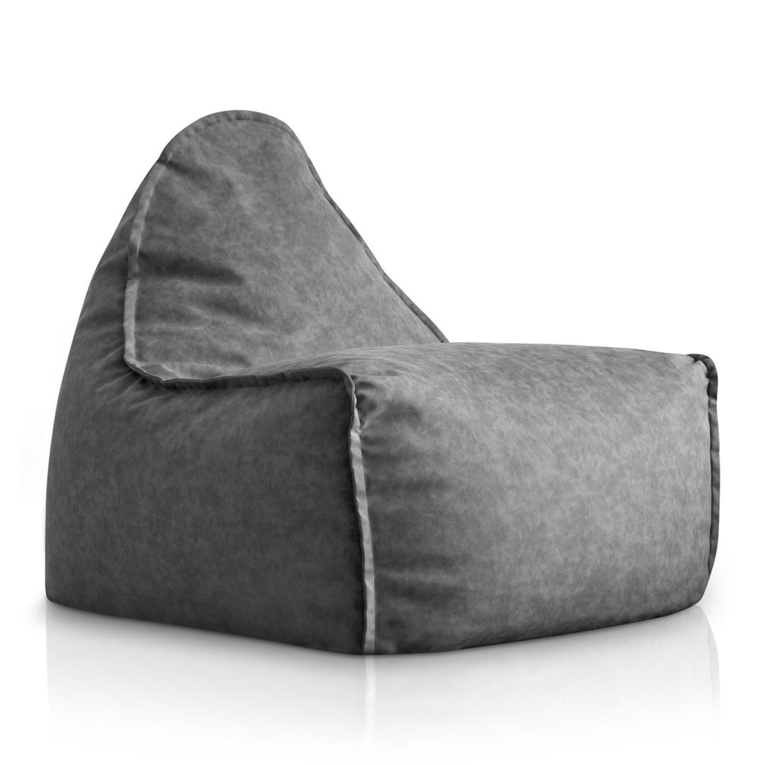 Luxury Faux Leather Bean Bag Chair - XXL Designer Bean Bag Chair With ...