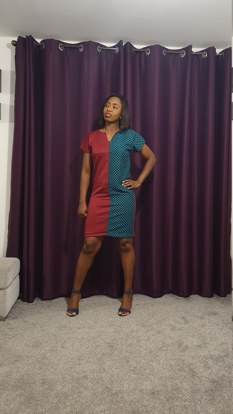 Shift Dress With African Print - Etsy