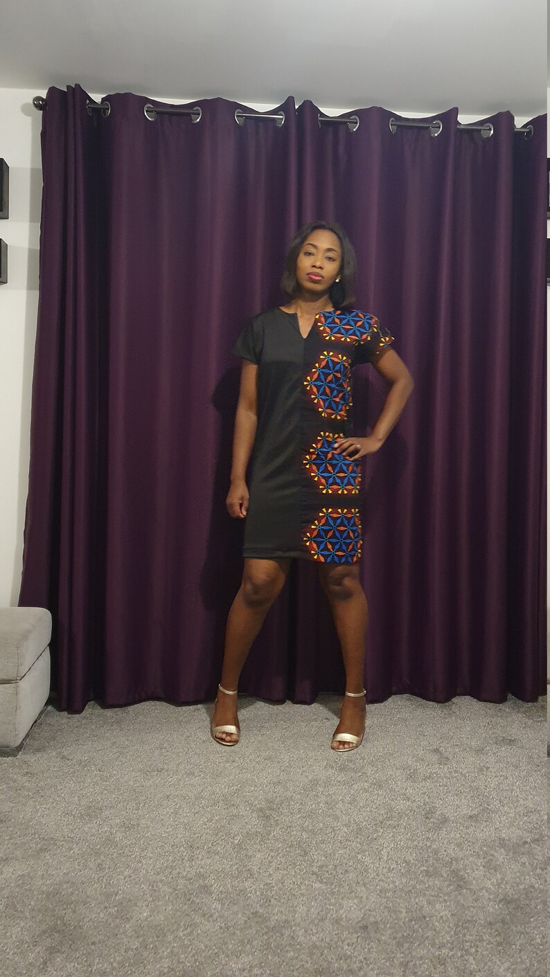 Shift Dress With African Print - Etsy