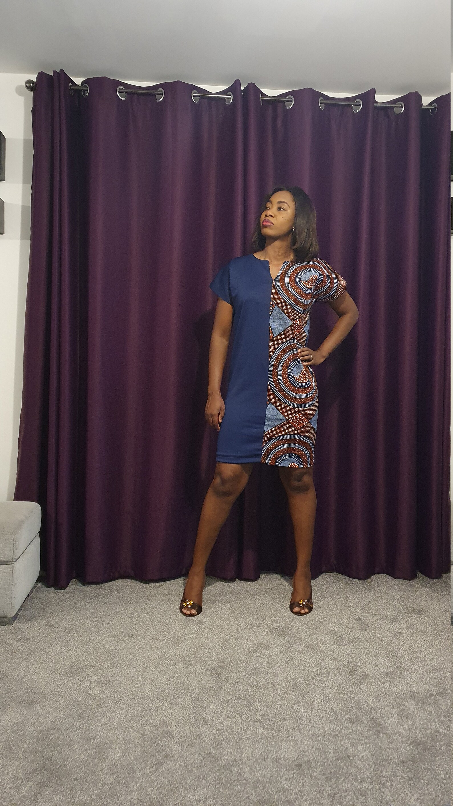 Shift dress with African print | Etsy