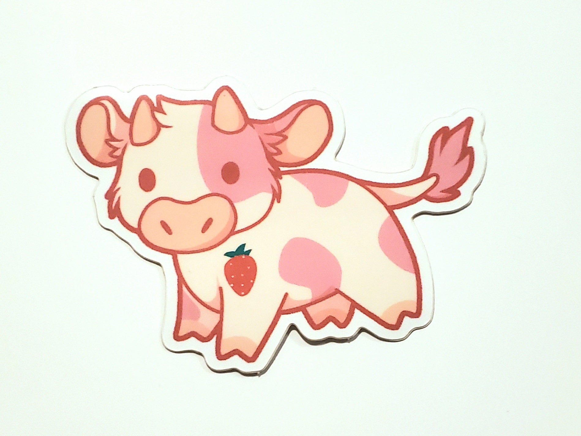 Strawberry Milkshake Cow Sticker Pillow Pets Cow Die Cut - Etsy