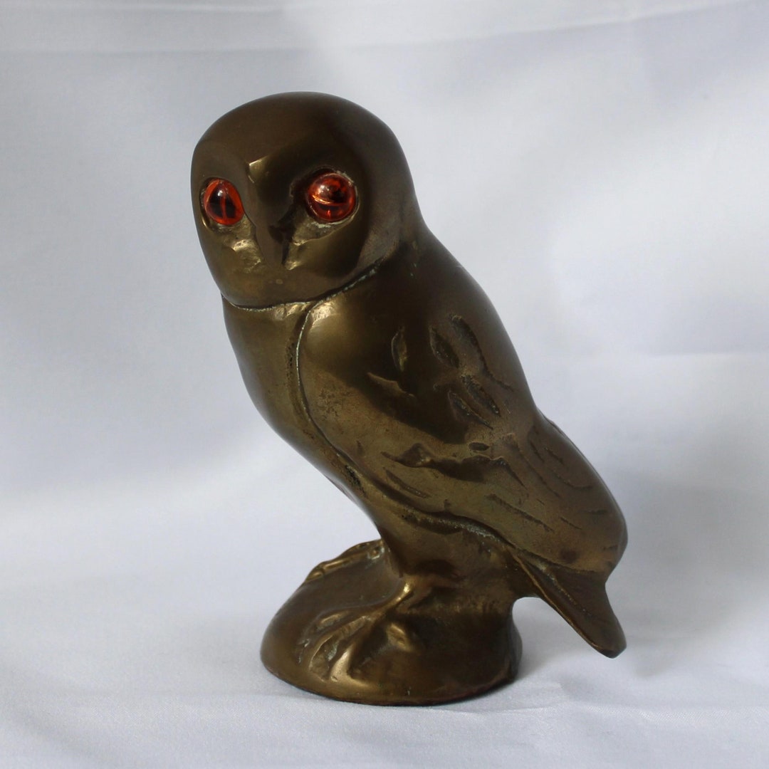 Vintage Brass Owl, Lovely Solid Brass Owl Sculpture, 600 Grams ...