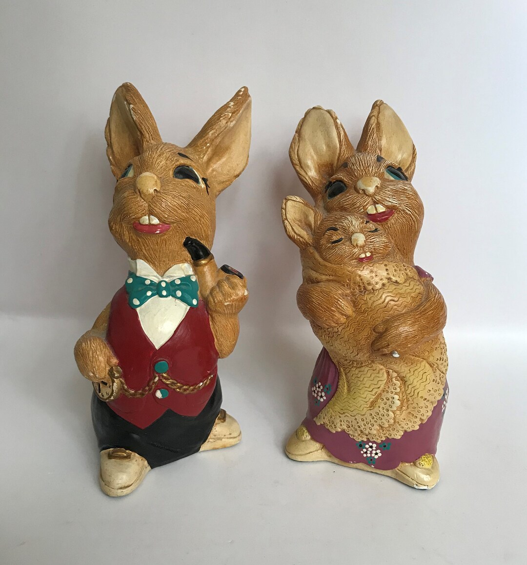 A Pair of Vintage Rabbit Figurines Nice Collectable Bunny - Etsy