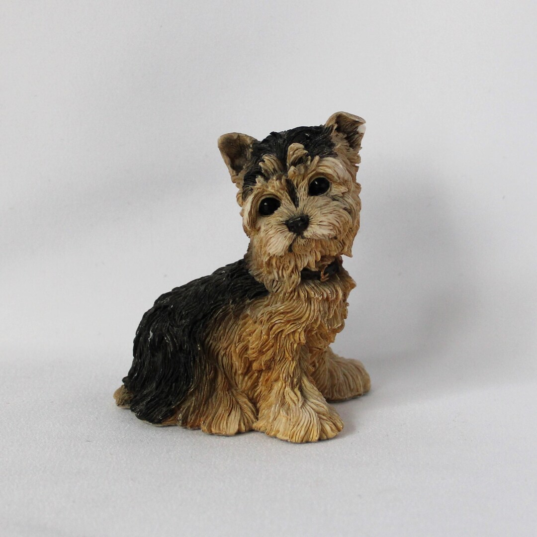Vintage Yorkie Puppy Figurine – 1999 Resin Dog Ornament, Yorkshire ...