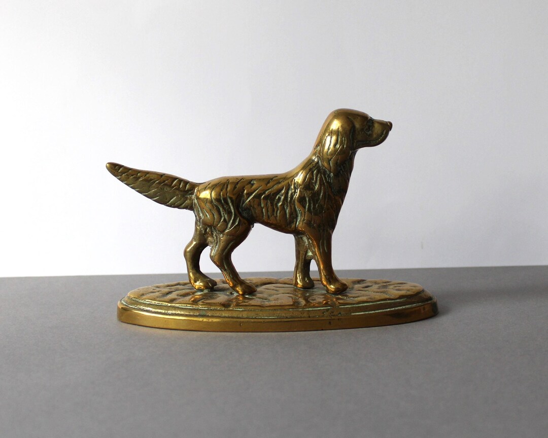 Solid Brass Dog Figurine, Vintage Setter Ornament, Lovely Collectable ...