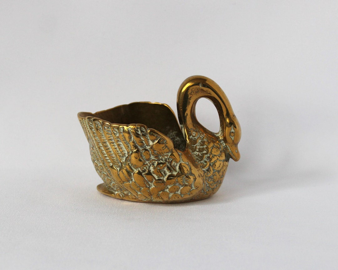 Large Swan Matchstick Holder, Vintage Brass Swan Match Holder, Metal ...