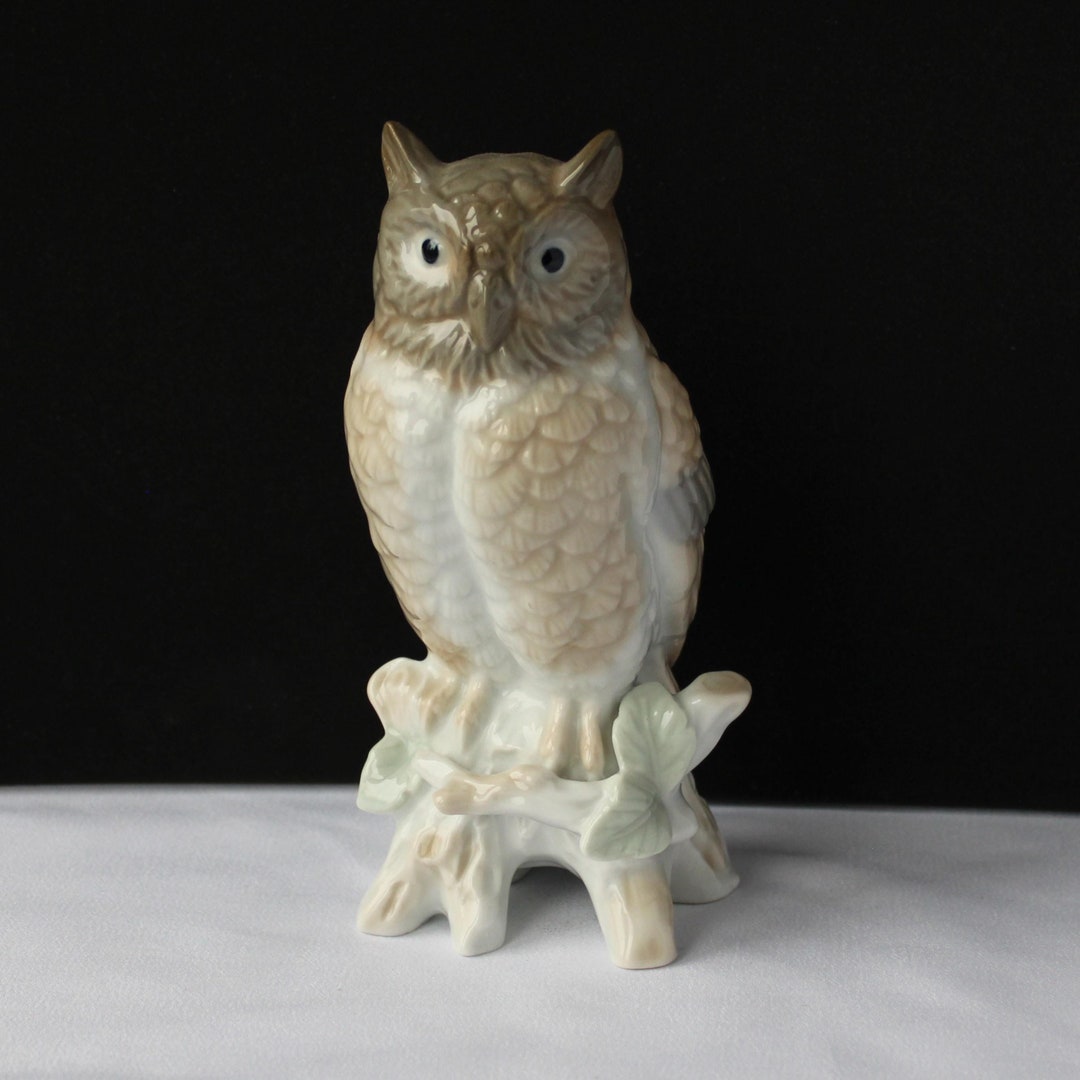 Vintage Pottery Owl Figurine – Ceramic Bird Sculpture, Collectible Owl ...