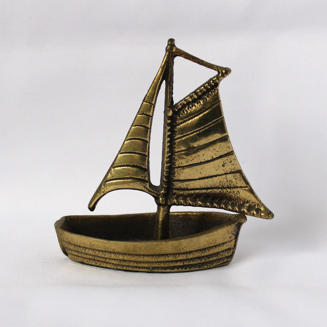 Vintage Brass Boat, Lovely Brass Sculpture of a Sailing Boat, Nice ...