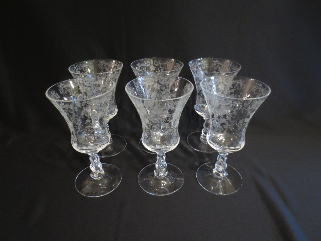 Set of 6 Cambridge Chantilly #3625 Wine Goblets (7th Goblet Free) - Etsy