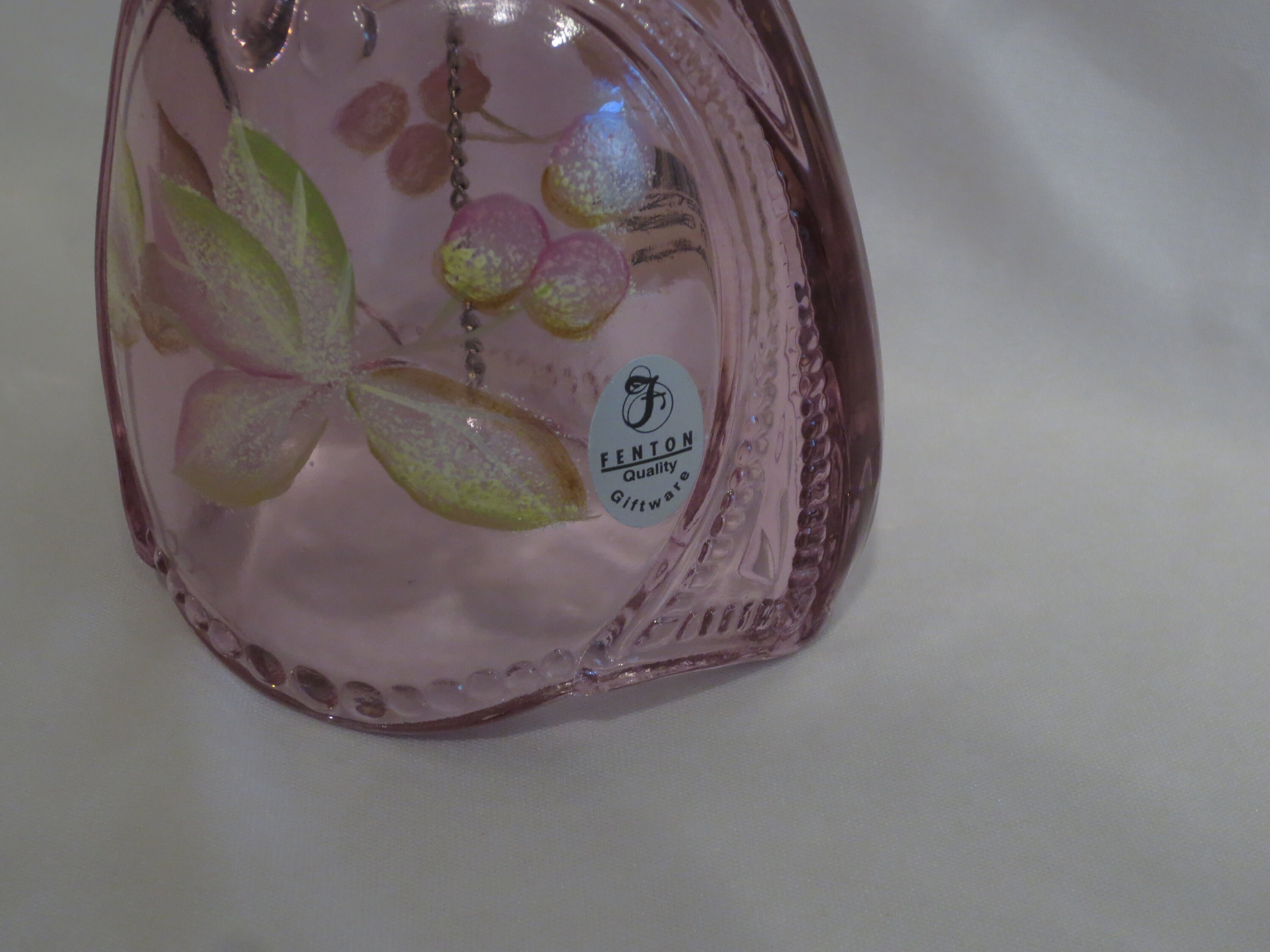 Fenton Pink Bell Hand Painted by J. Cutshaw - Etsy
