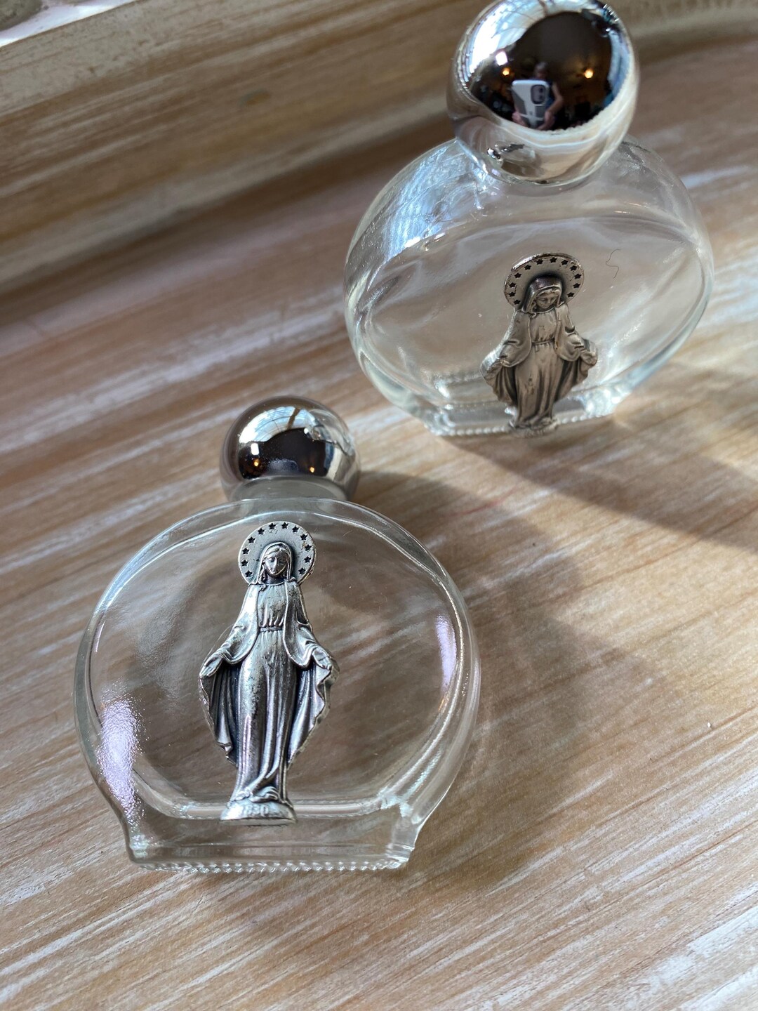 Holy Water Bottle, Our Lady of Grace Miraculous, Virgin Mary, La ...