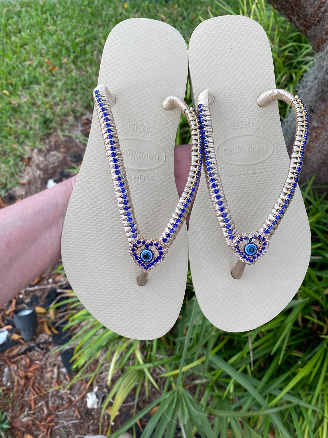 Evil Eye Flip Flop, Embellished Flip Flop, Women Shoes, Wedding Flip Flop - Etsy