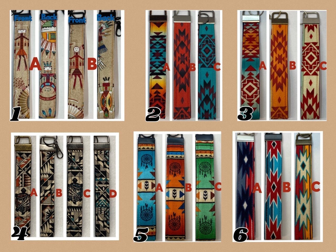 Native American Made Key Chains and FOB Holders 92 Different - Etsy
