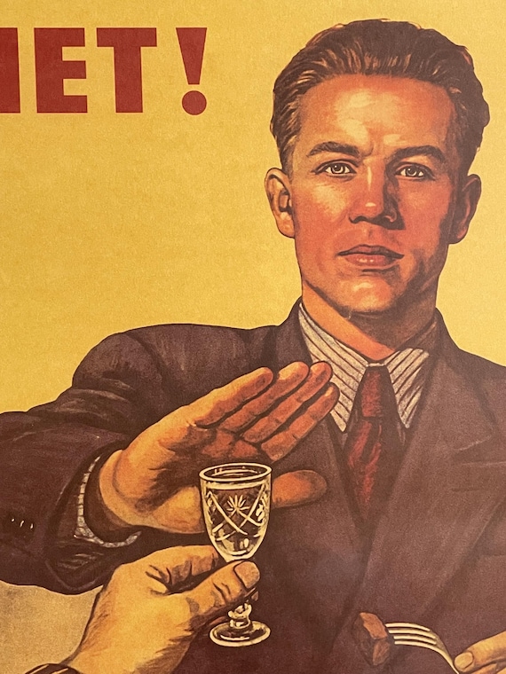 Anti Drinking Poster Original Soviet Anti Alcohol Poster 48 X 33 Cm