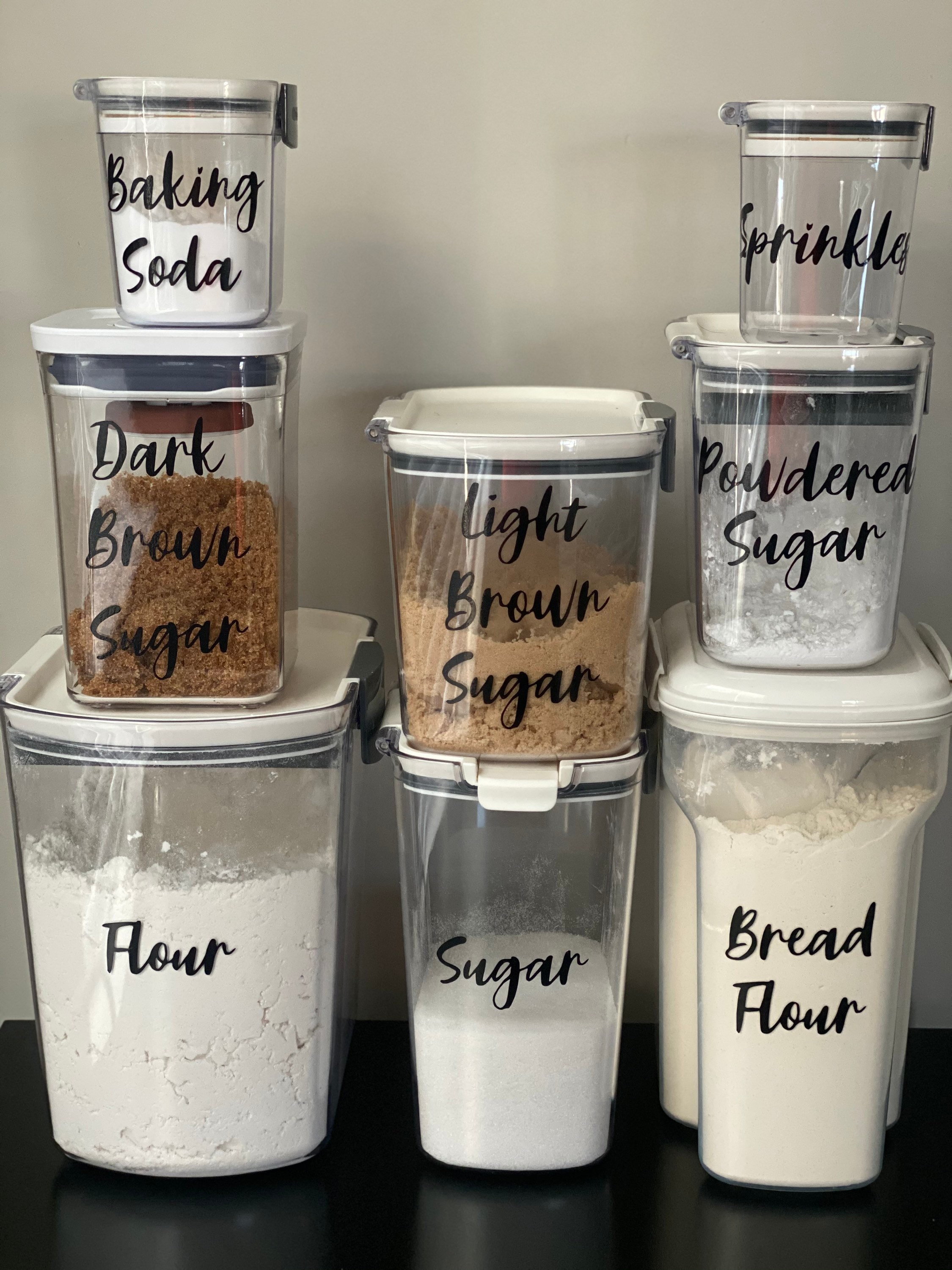 Set of 8-baking Labels for Storage Containers Baking Vinyl | Etsy