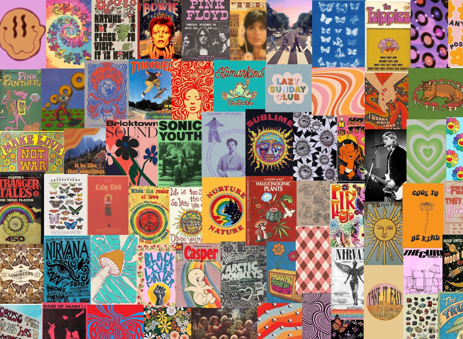 Hippie Funky Aesthetic Digital Collage Kit 200 Photographs | Etsy