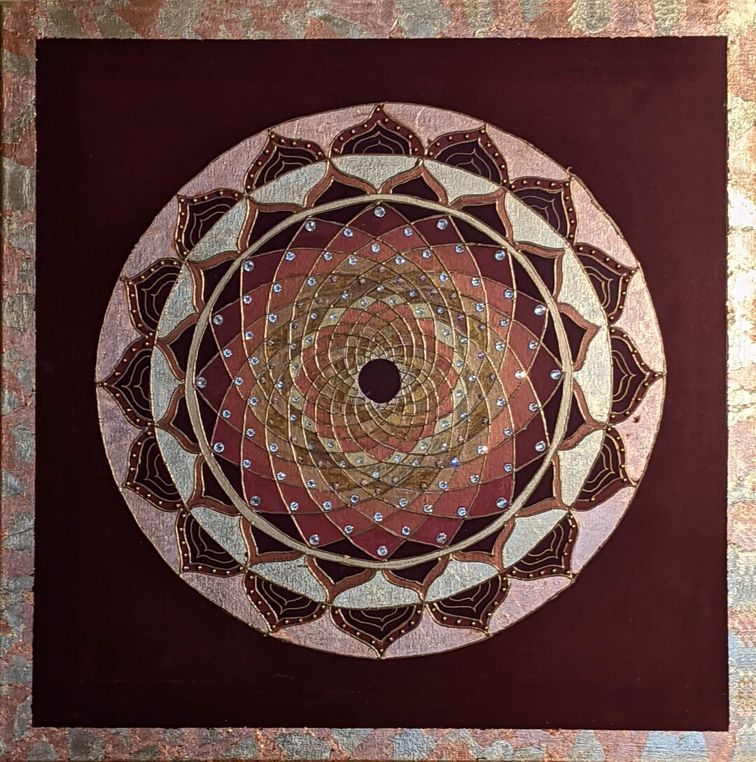 Red & Gold Metallic Mandala - Etsy