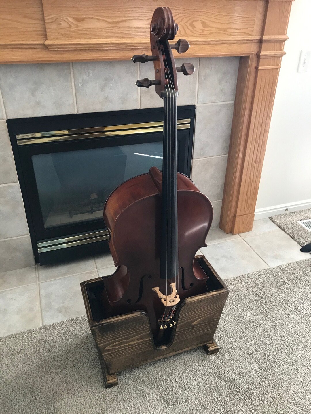 Duggh 4/4 Cello Stand. Finished Stained Wood With Soft Cushion Lining ...