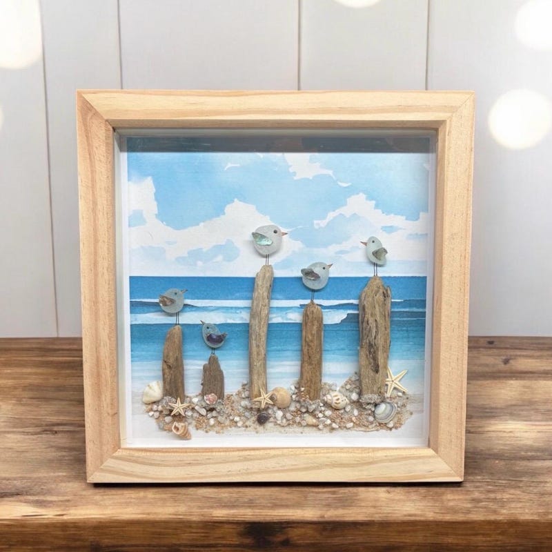 Boat on Sea Glass Art - Etsy UK