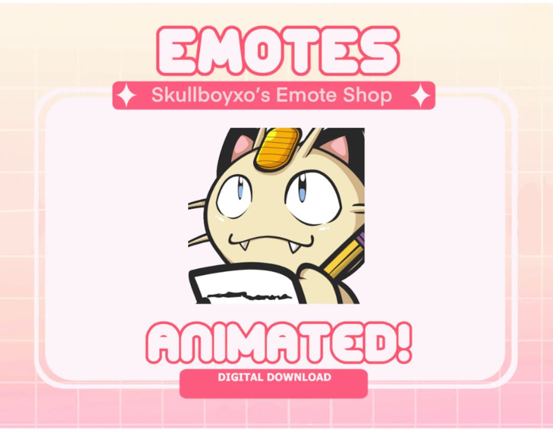 Meowth Notes Animated Emote for Twitch and Discord - Etsy Australia