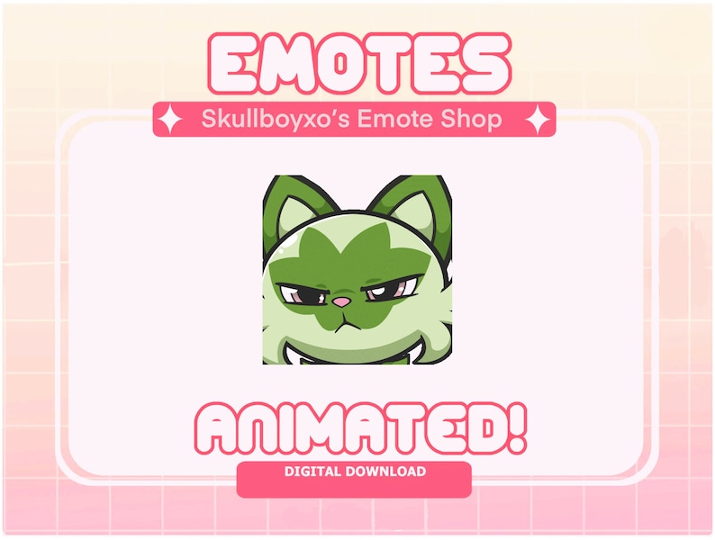 Sprigatito Ragey Animated Emote for Twitch and Discord - Etsy