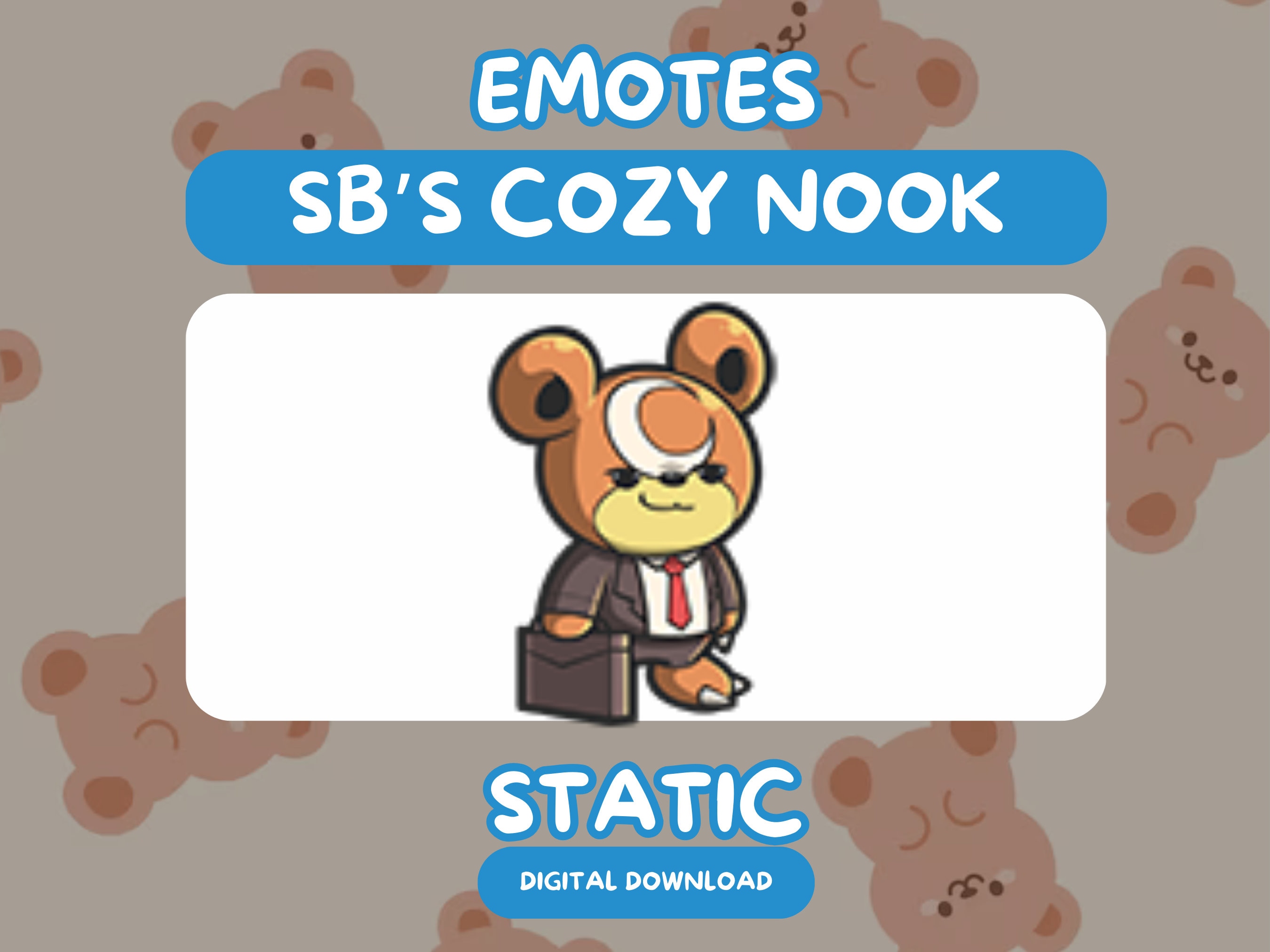 Teddiursa Business Stonks Emote for Twitch and Discord - Etsy