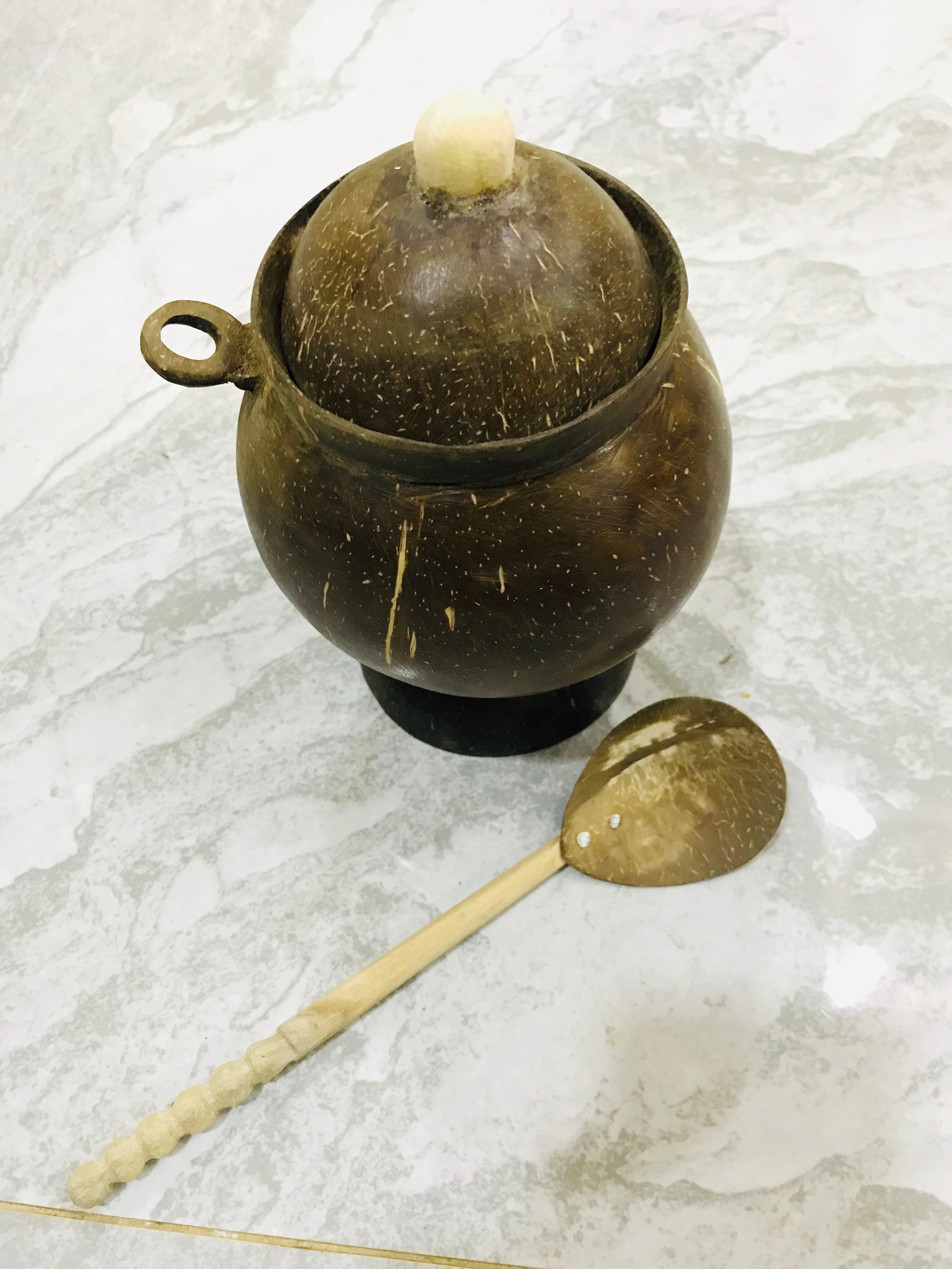 Eco Friendly Organic Handmade Coconut Shell Salt Container | Etsy