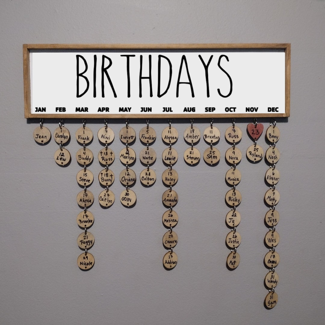 Birthday Calendar Birthday Calendar Birthday Gift Calendar - Etsy