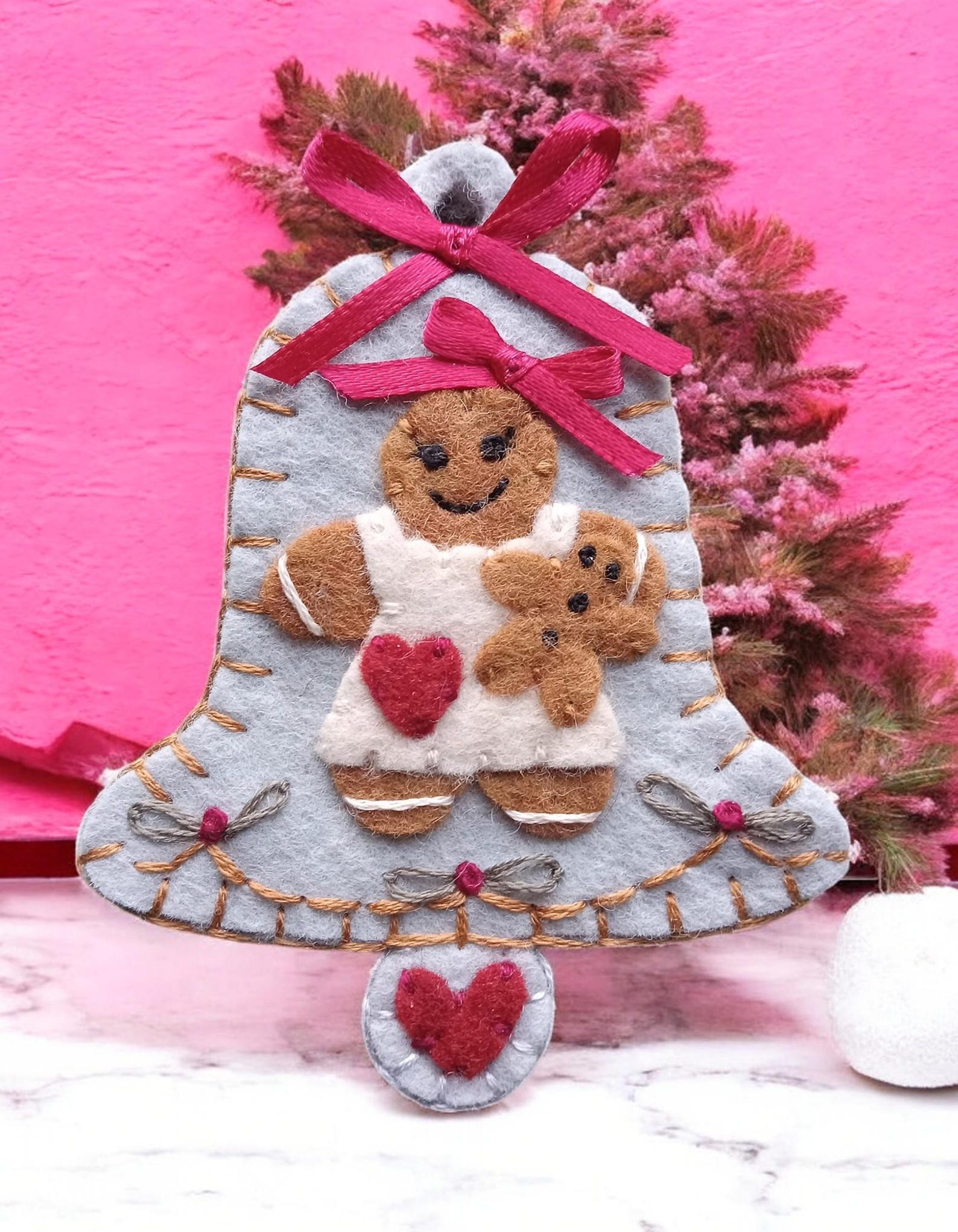 Pre-cut Wool Blend Felt Christmas Bells Ornament Kit - Mini Penny Rug ...