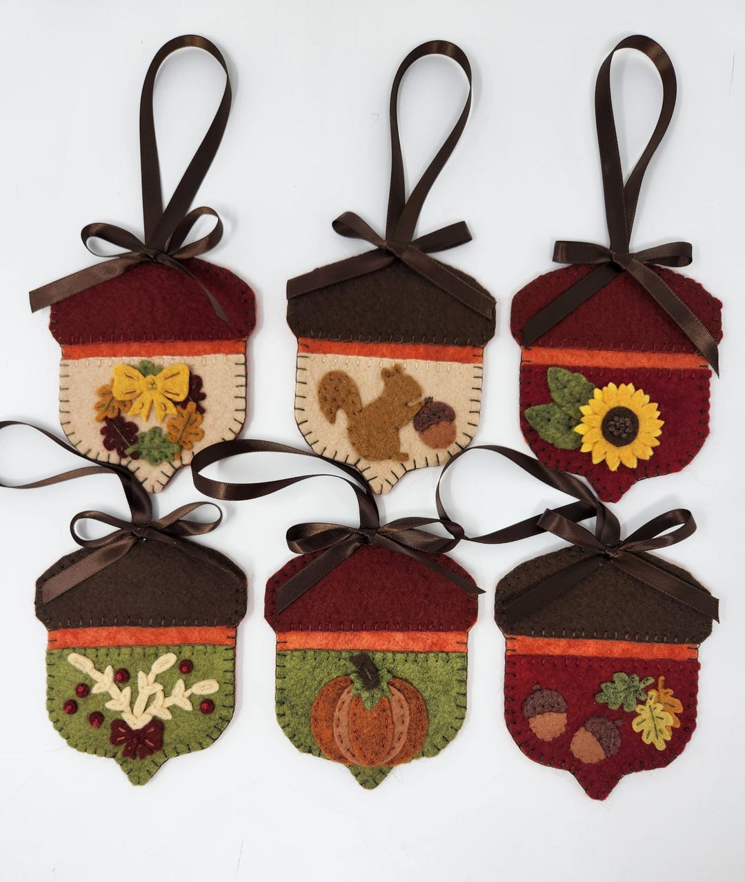 Pre-cut Acorn Ornaments & Bowl Fillers Kit. Wool Blend Felt– Includes ...
