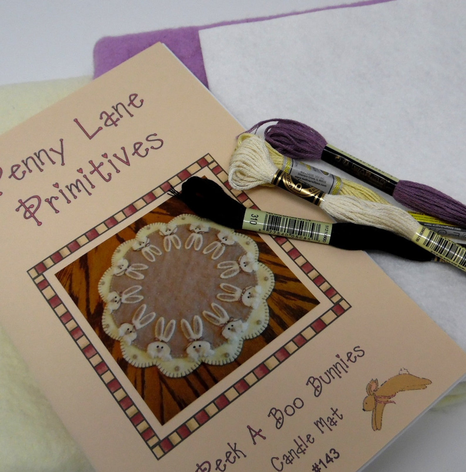 Pre-washed Wool Felt Penny Rug Kit Peek A Boo Penny Lane - Etsy