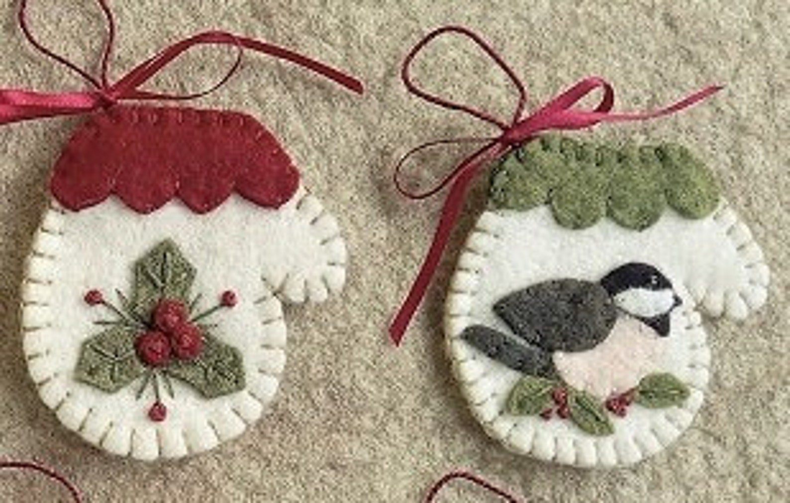 Pre-cut Wool Blend Felt Mini Mittens Ornament Kit - Penny Lane ...
