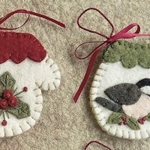 Pre-cut Wool Blend Felt Mini Mittens Ornament Kit - Penny Lane ...
