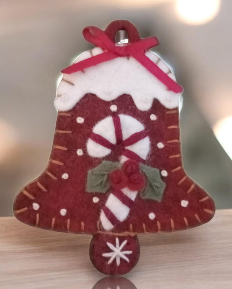 Pre-cut Wool Blend Felt Christmas Bells Ornament Kit - Mini Penny Rug ...