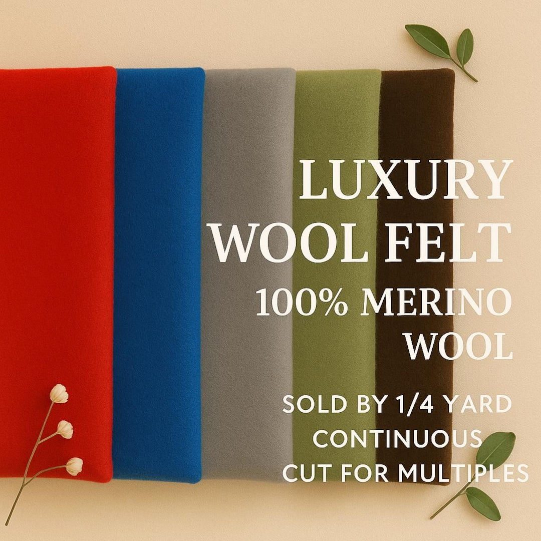 Luxury Wool Felt – 100% Virgin Merino Wool – 2mm Thick – 36" Wide ...