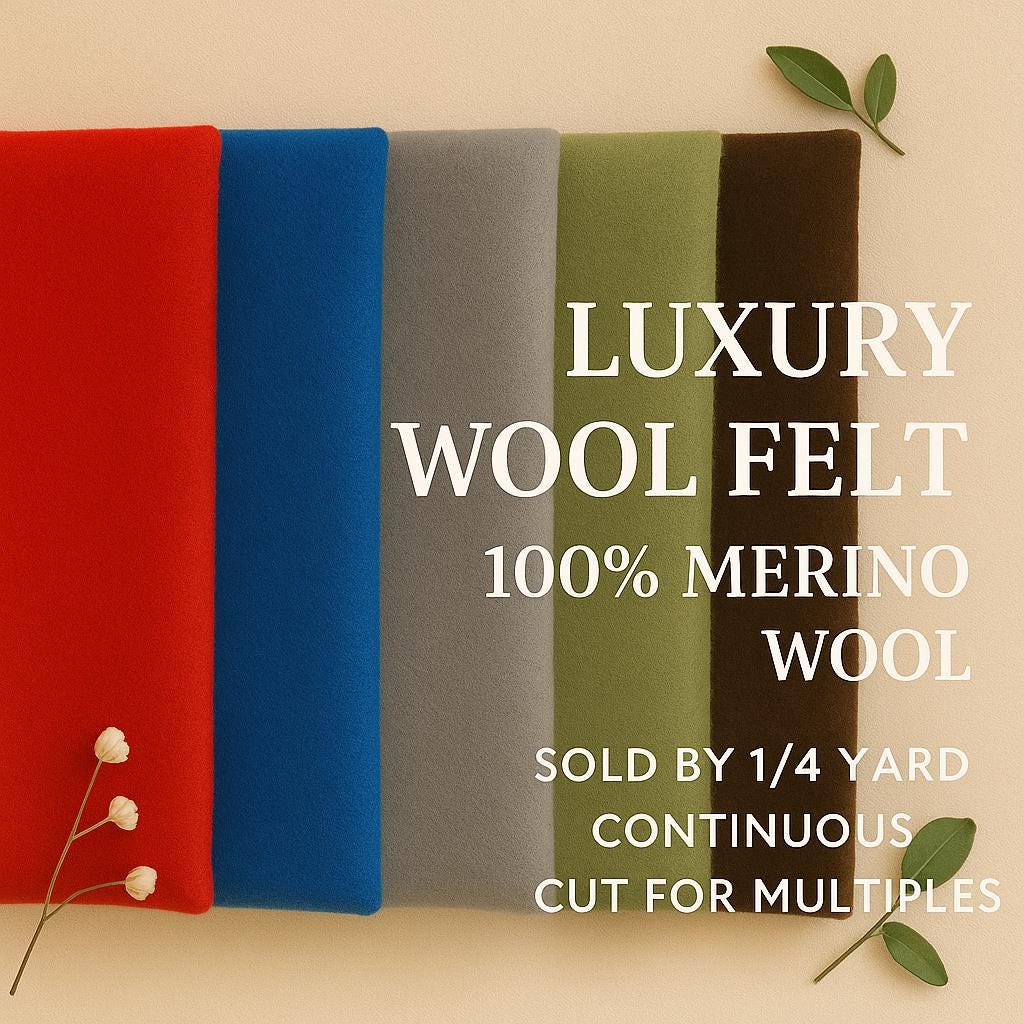 Luxury Wool Felt – 100% Virgin Merino Wool – 2mm Thick – 36" Wide ...