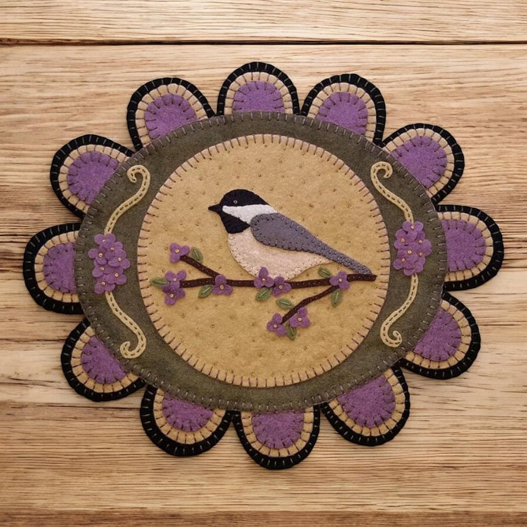 Pre-washed Wool Felt Penny Rug Kit - My Little Chickadee - Penny Lane ...