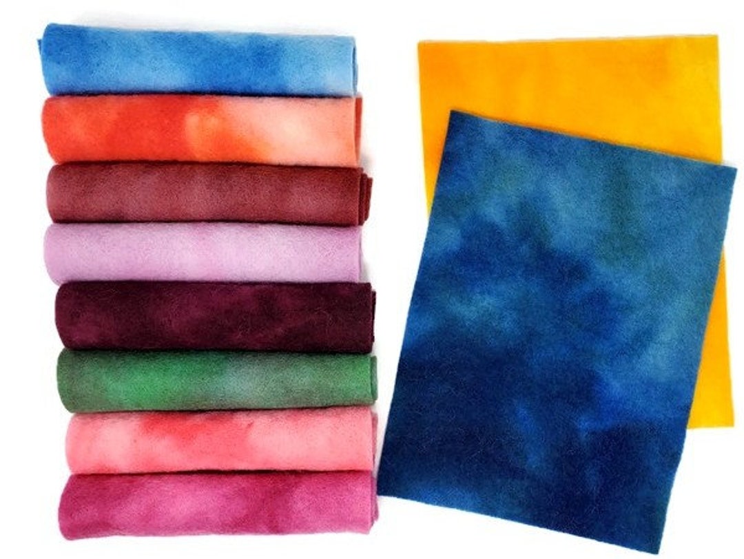 10 Sheets Hand Dyed 100% Merino Wool Felt 8X11 | Soft With Vibrant ...