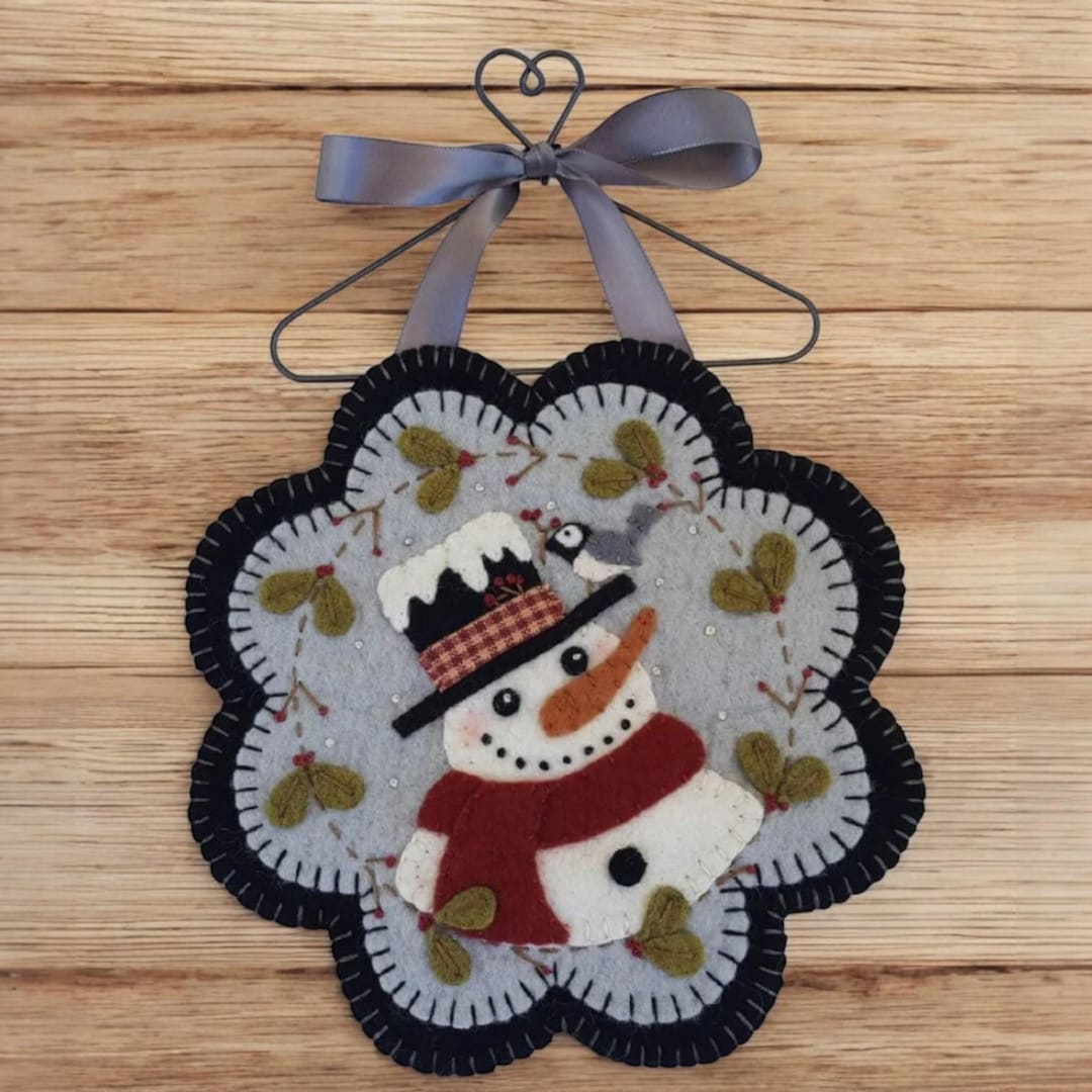 Pre-washed Wool Felt Penny Rug Kit Frosty Friends Penny Lane Primitives ...