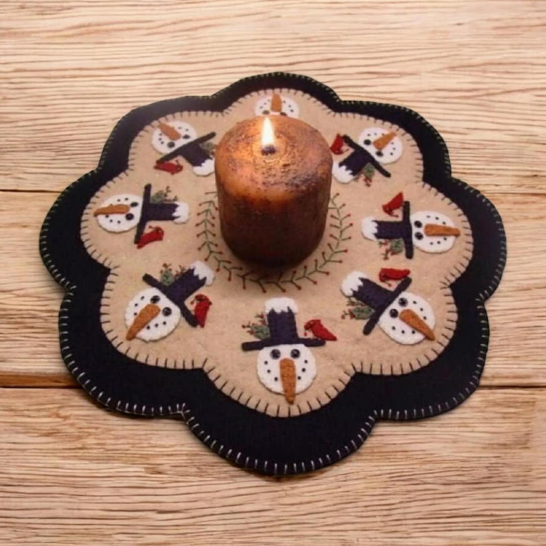 Pre-washed Wool Felt Penny Rug Kit - Winter Friends - Penny Lane ...