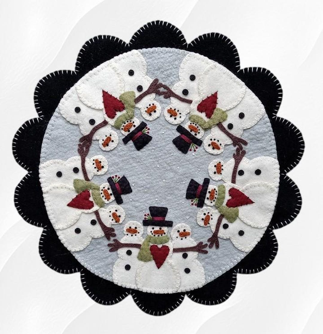 Pre-washed Wool Felt Penny Rug Kit -A Circle of Friends - Penny Lane ...