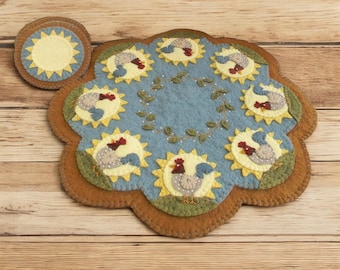 Pre-washed Wool Felt Penny Rug Kit October's Gift Penny Lane Primitives ...