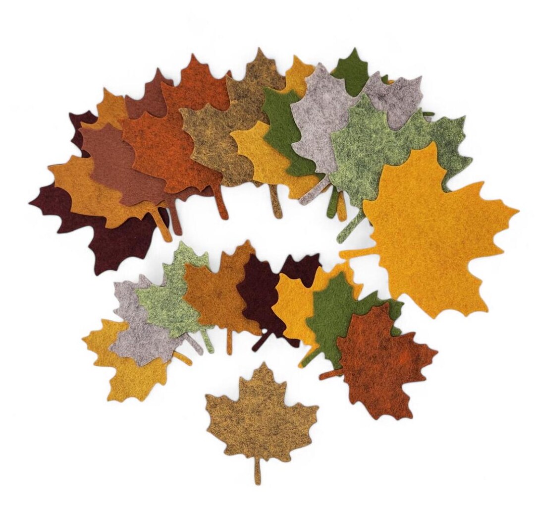 Hand Washed Wool Blend Felt Maple Leaves – Perfect for Fall Crafting ...