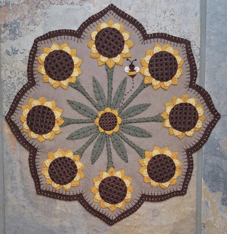 Pre-washed Wool Felt Penny Rug Kit Summer Blossoms - Etsy