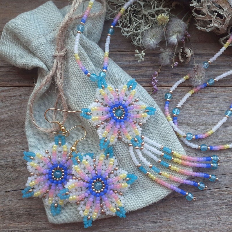 Beaded Jewelry Set - Etsy