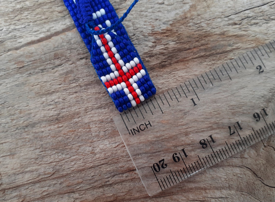 Iceland Flag Bracelet Travel Memory Gift Nordic Beaded Wristband ...