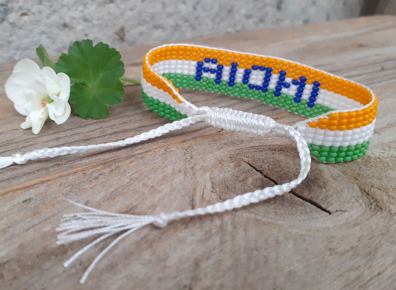 India Flag Bracelet Patriotic Beaded Wristband Loom - Etsy