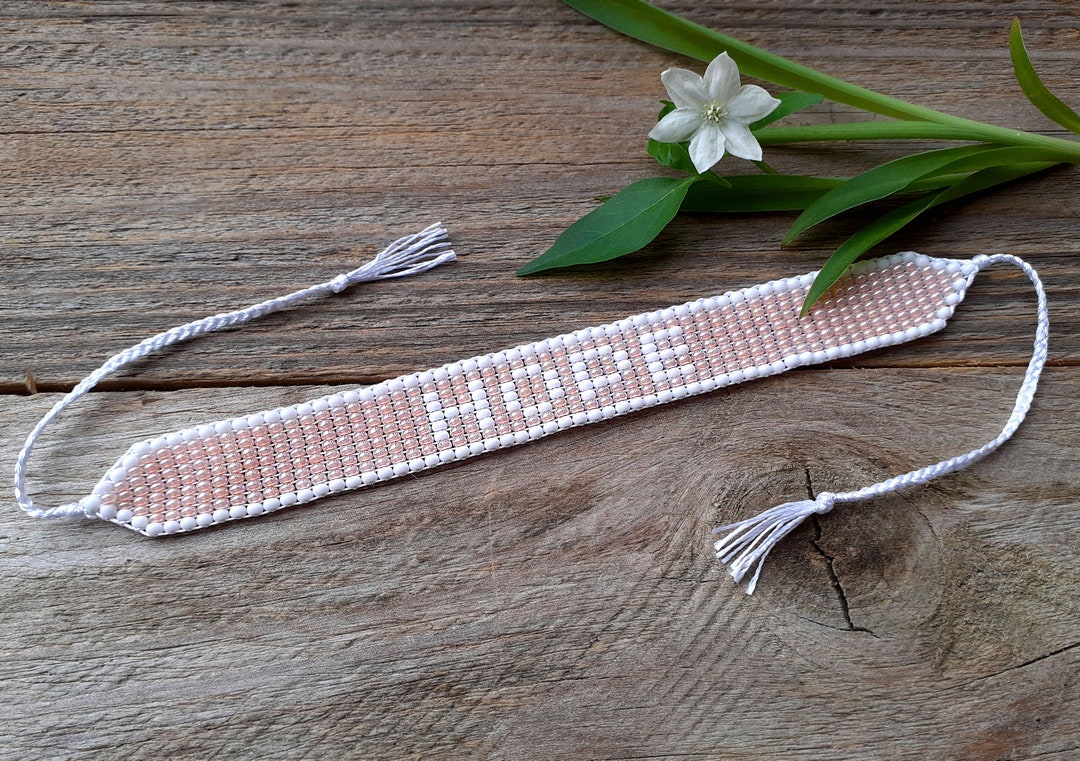 HOPE Custom Bracelet Motivational Inscription Personalized Beaded ...
